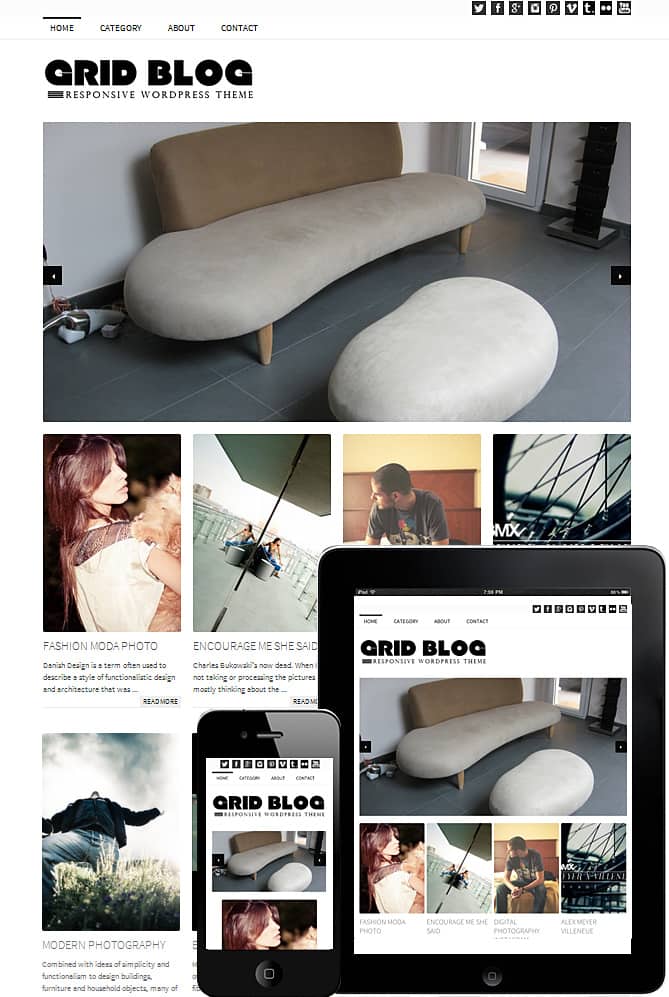 Grid Blog WordPress Theme | 한국워드프레스랩